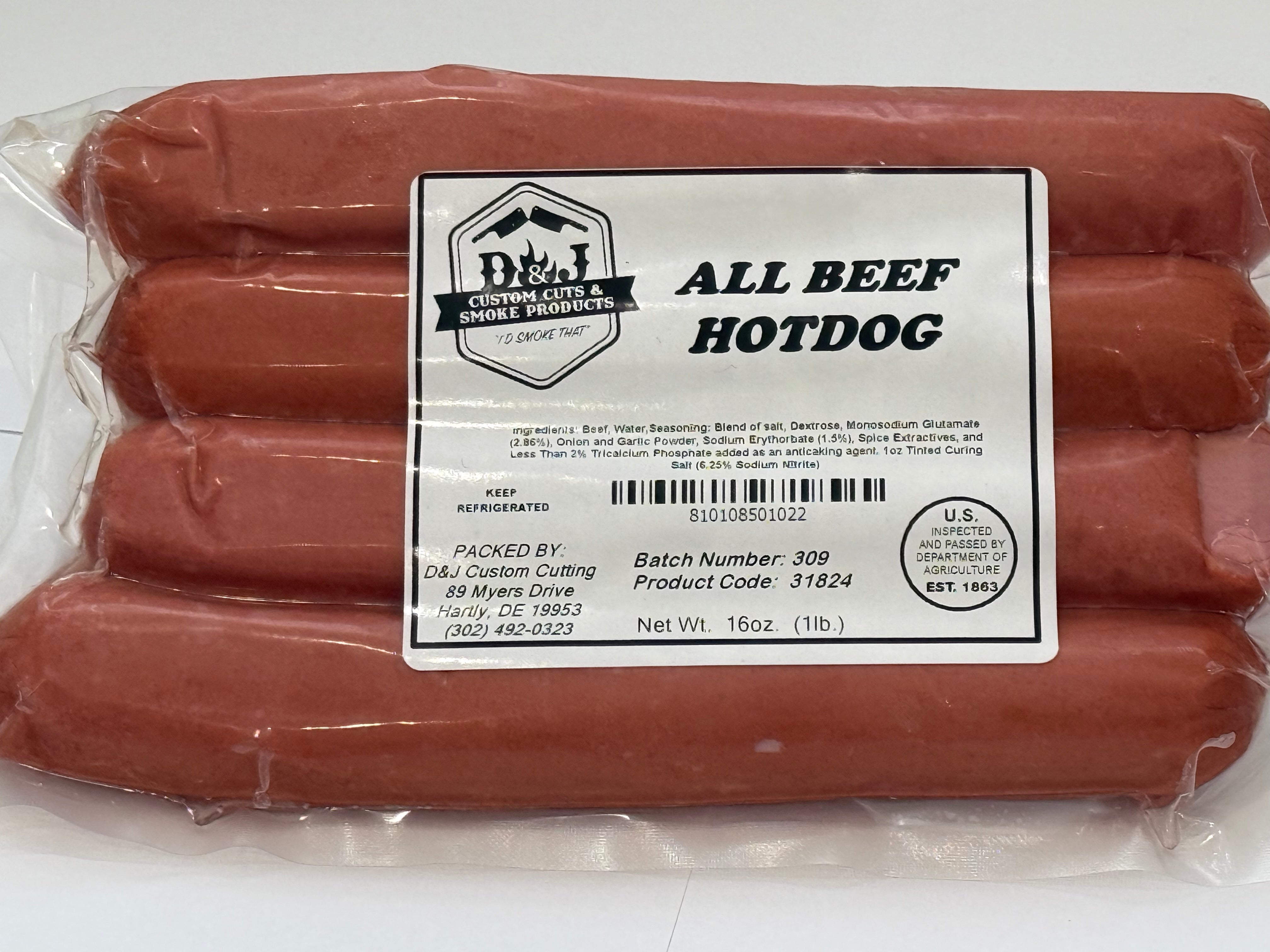 D&J All Beef Hot Dogs – D&J Custom Smoked Products